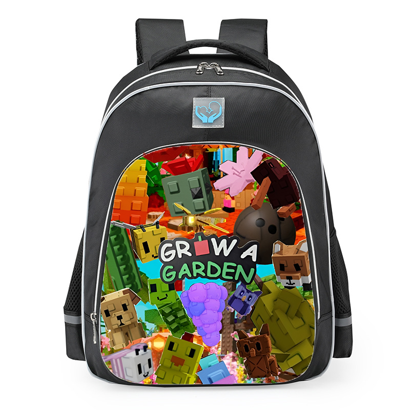 Roblox Grow A Garden Logo School Backpack 16inches Black – Figurineer