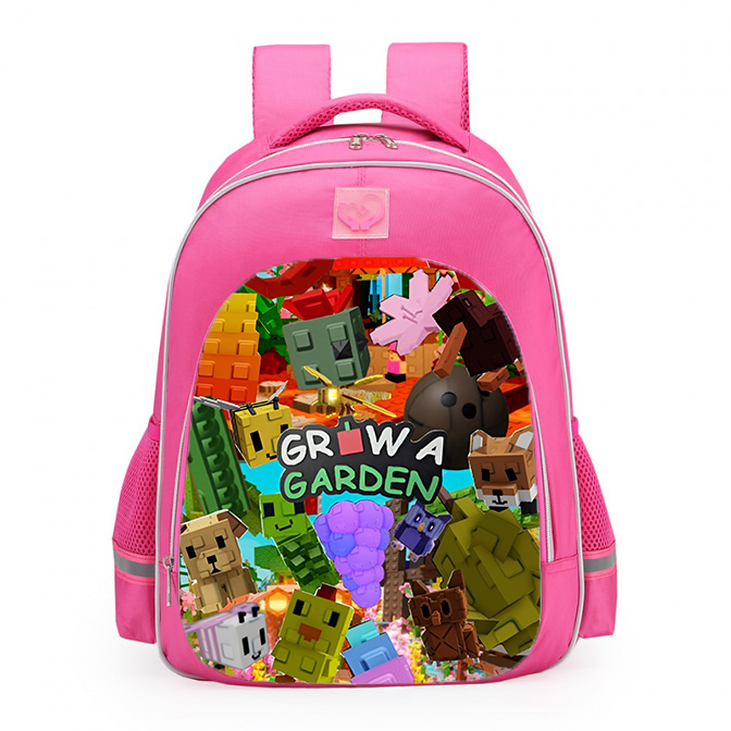 Roblox Grow A Garden Logo School Backpack 16inches Pink – Figurineer